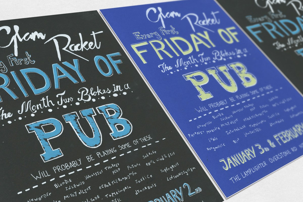 Glam Racket posters – Simon Andrew Designs